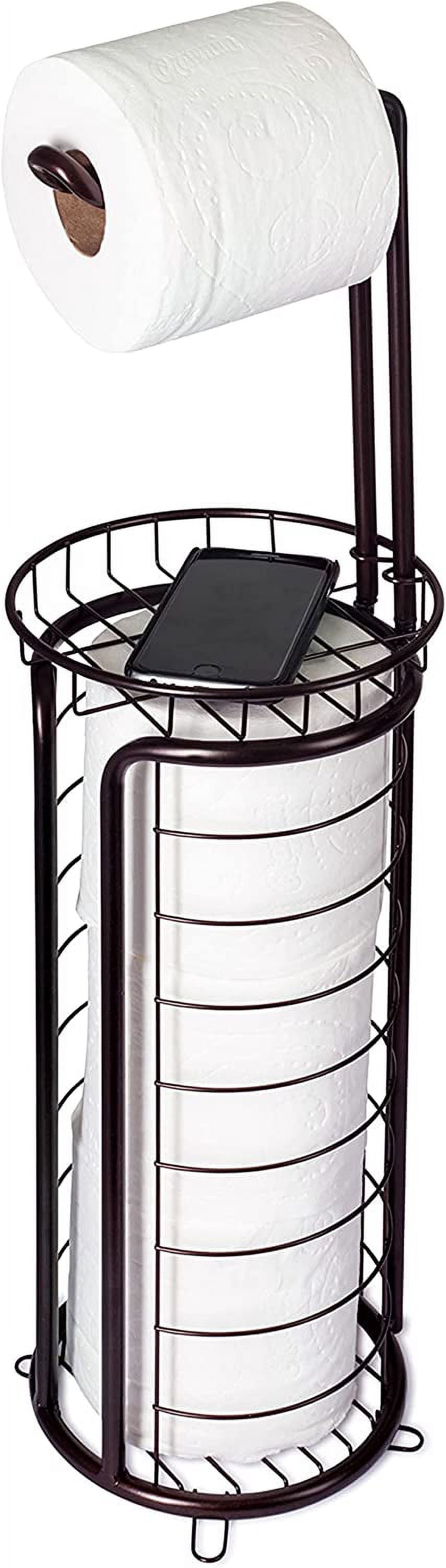 sasyxdc Free Standing Toilet Tissue Paper Roll Holder Stand Dispenser ...