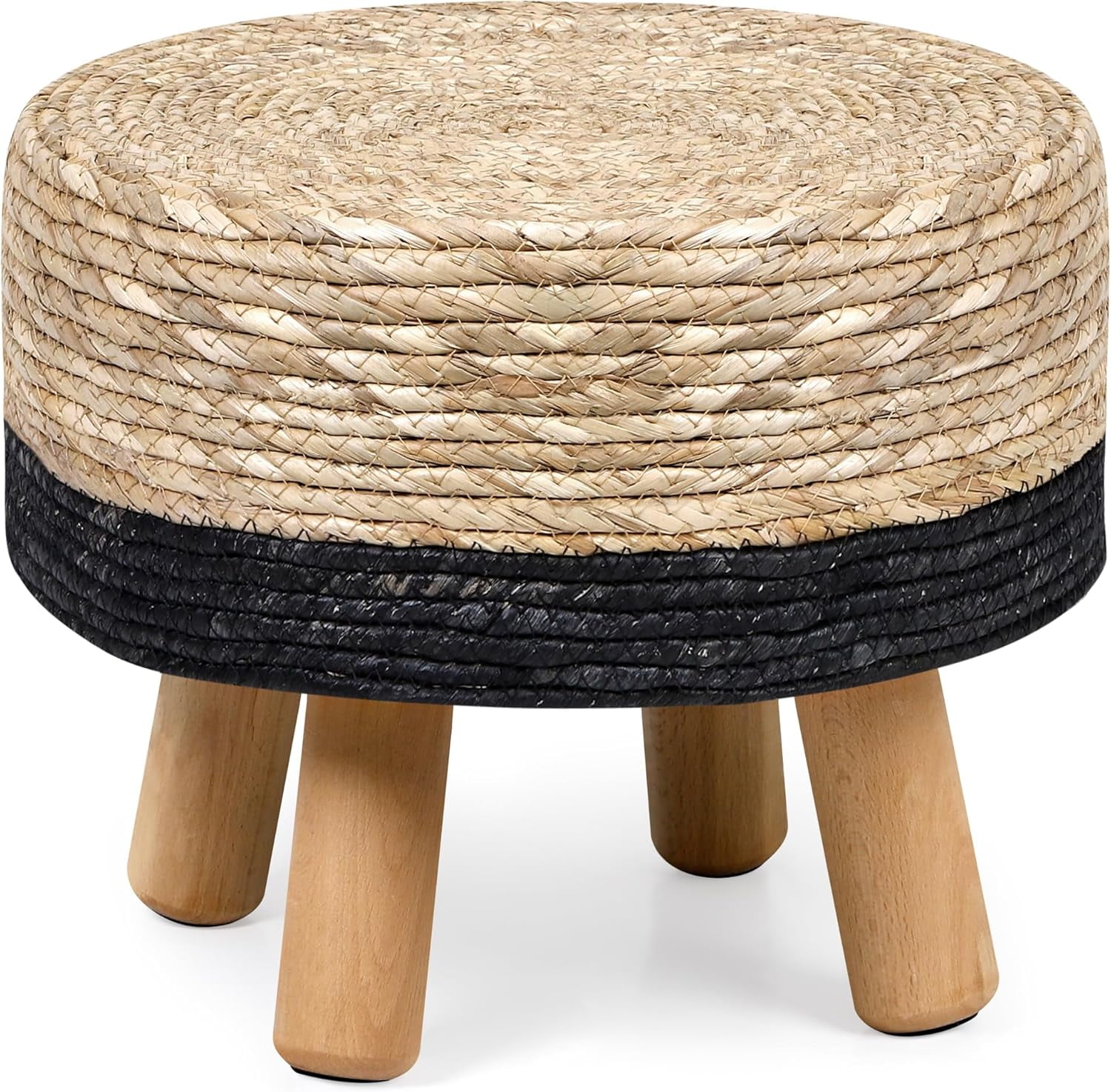 sasyxdc H&B Luxuries Ottoman Natural Seagrass Footrest Pouf Hand Weave ...