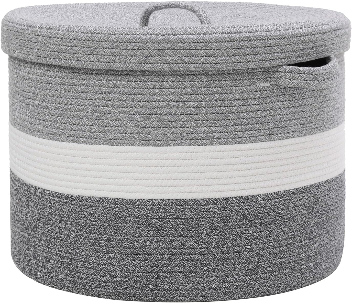 sasyxdc HCOCM 20" x 20" x 15" Extra Large Storage Basket with Lid ...