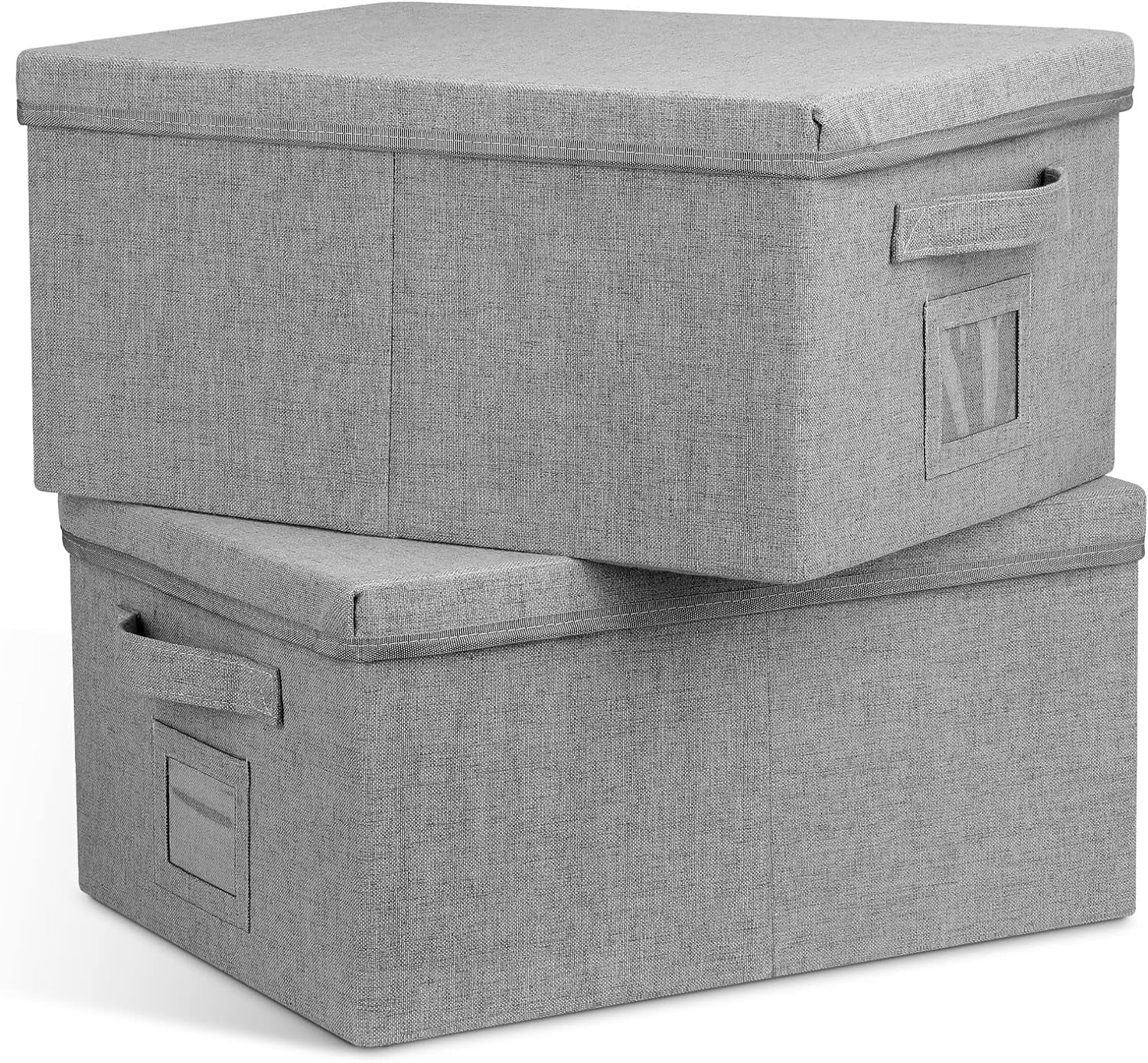 sasyxdc HCOCM 22.8qt Closet Storage Boxes with Lids Gray Folding ...