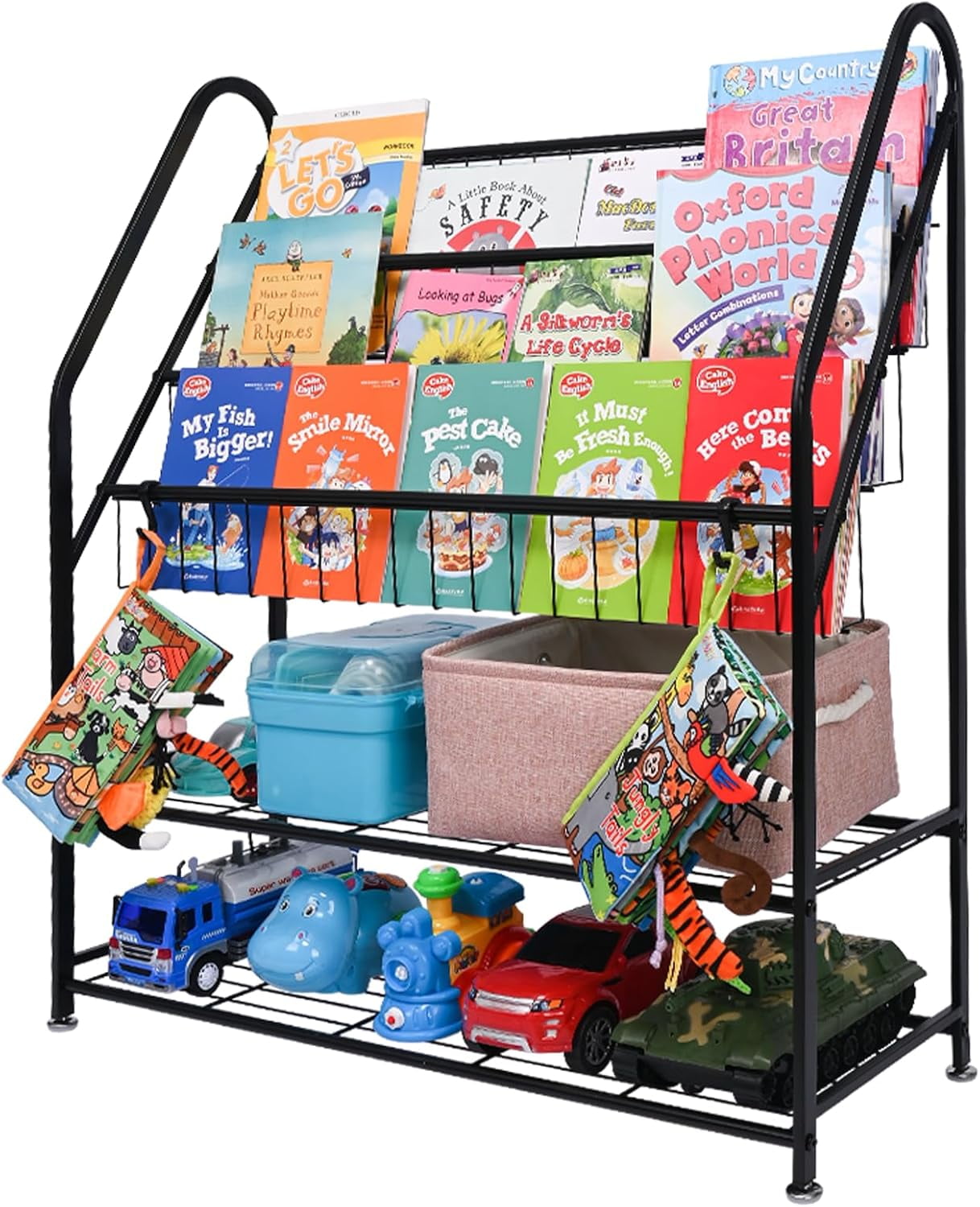 wmqydxg JKLCH LTKIF Metal Kids Bookshelf 5-Tier Space Saving Book ...