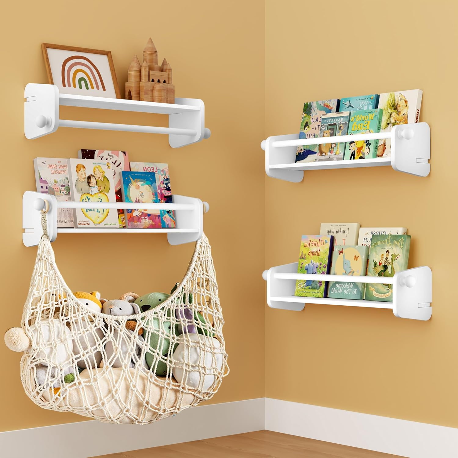 sasyxdc JKLCH LTKIF Nursery Floating Book Shelves for Wall Wood Kid's ...