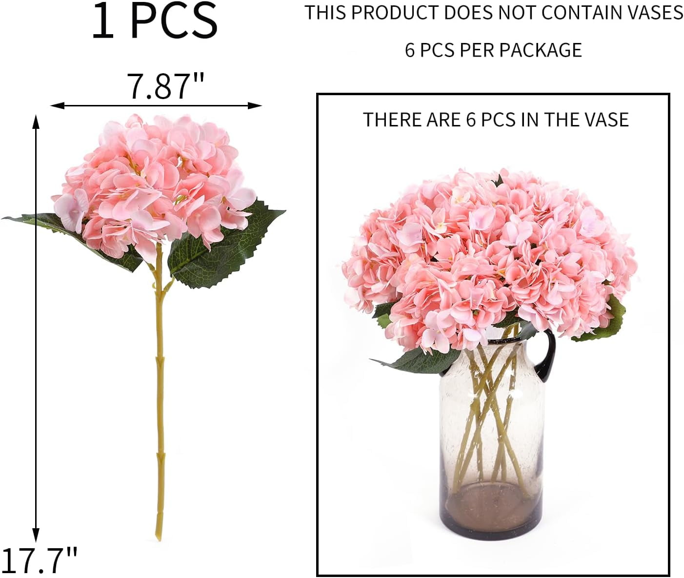 sasyxdc Kimura's Cabin 6Pcs Artificial Silk Hydrangea Flower Faux ...