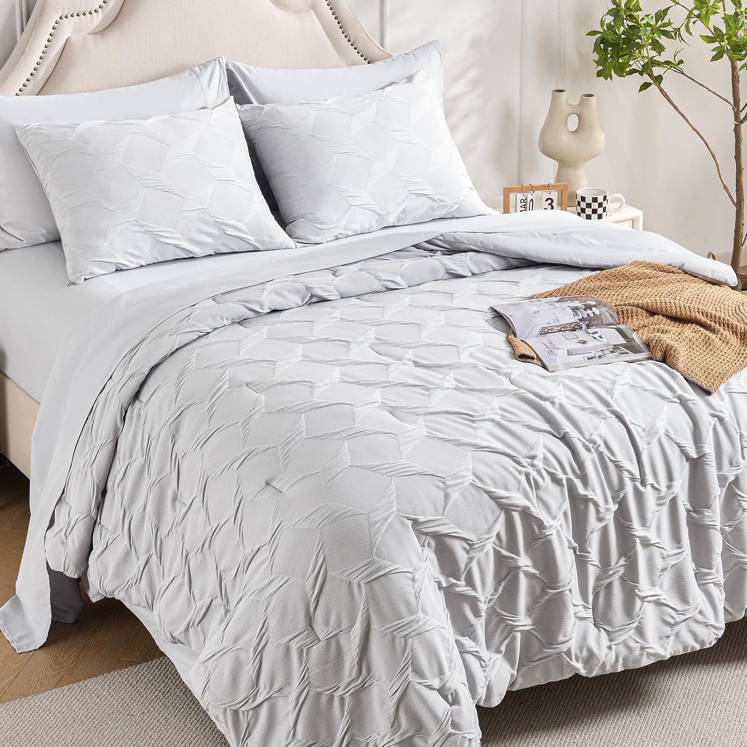 sasyxdc King Bedding Comforter Set- Luxury Spandex Jacquard 7 Pieces ...