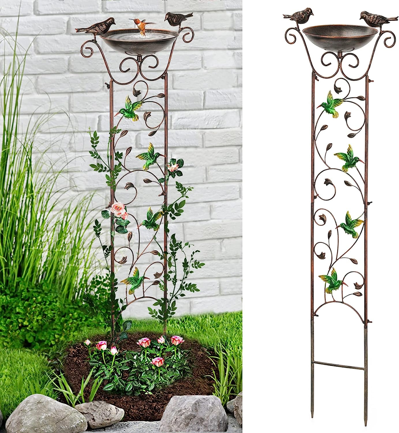 sasyxdc LEWIS&WAYNE Garden Trellis Bath Outdoor 40 Inch Antique Iron Garden Plant Trellis ...