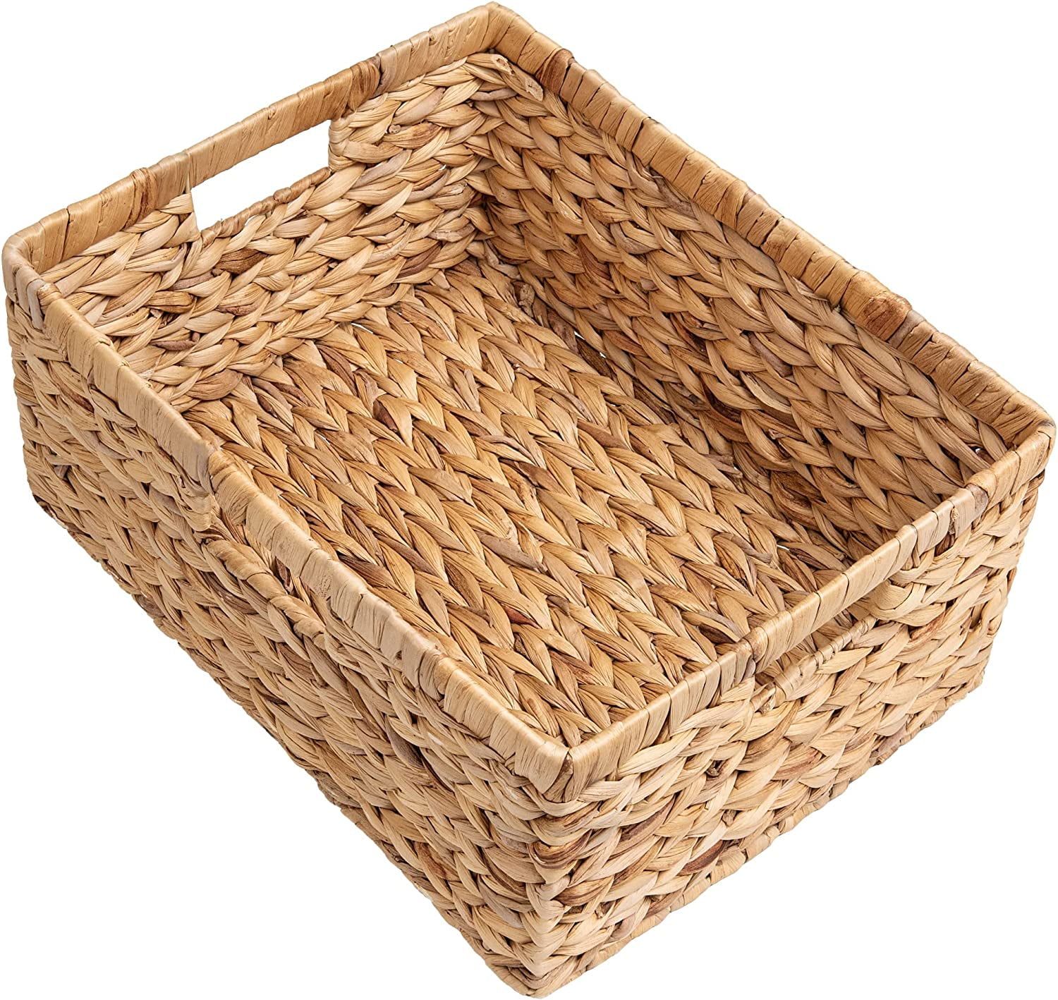 sasyxdc Large Rectangular Wicker Basket Water Hyacinth and Seagrass ...
