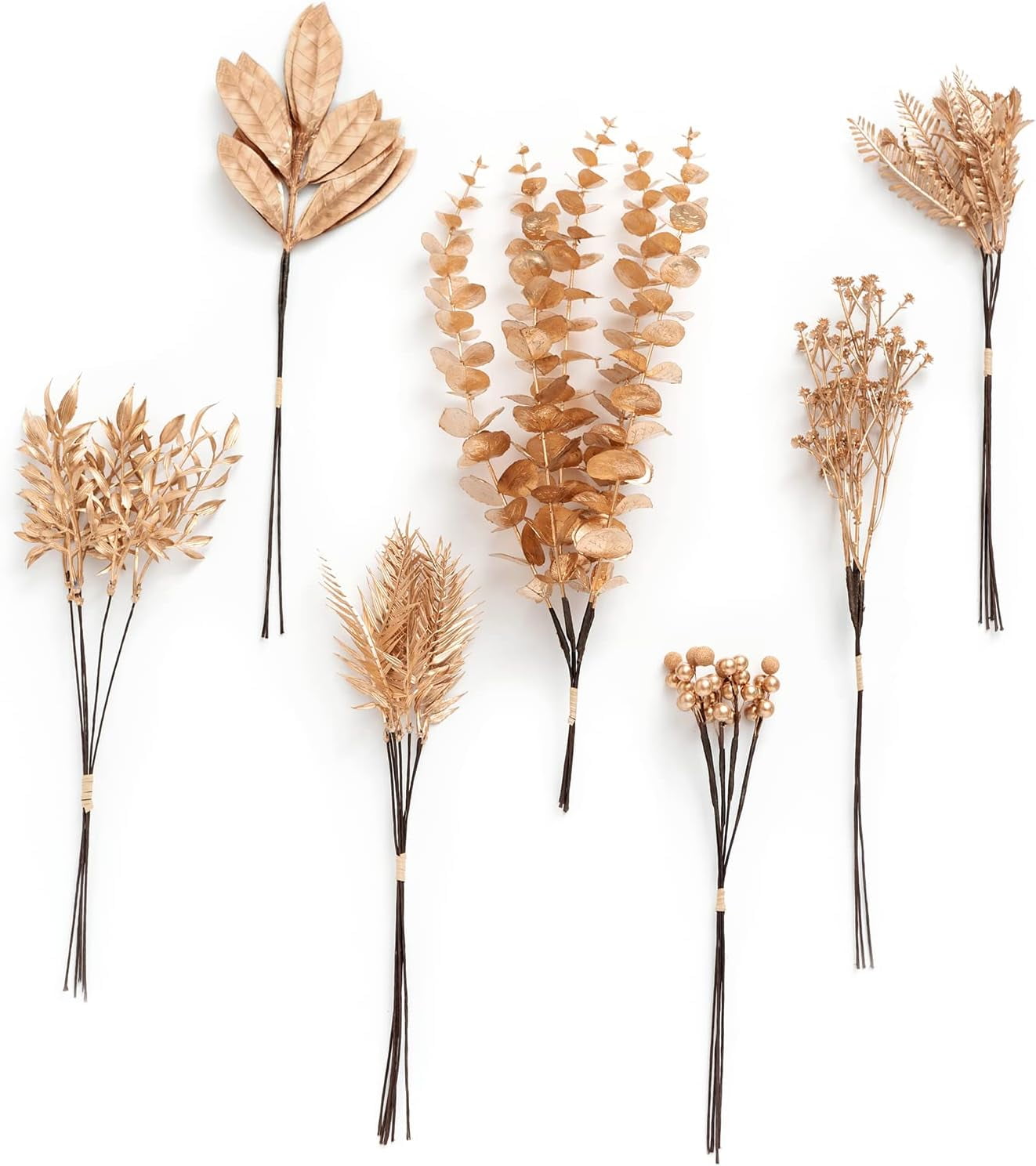 sasyxdc Ling's Artificial Greenery Stems Box Set 42pcs with 6 Kinds of ...