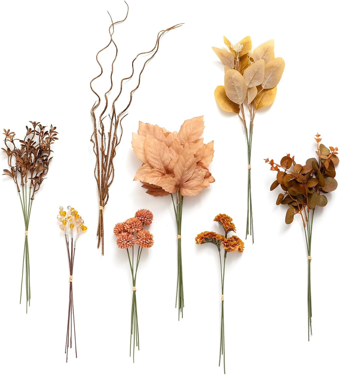 sasyxdc Ling's Artificial Greenery Stems Box Set 42pcs with 6 Kinds of ...