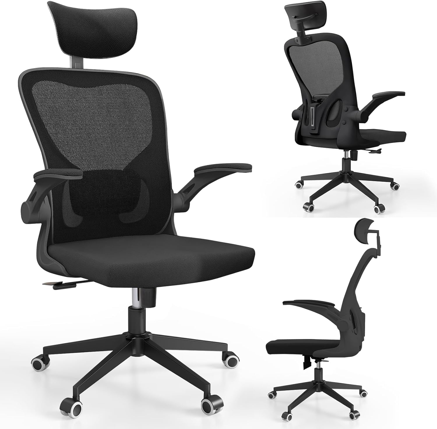 sasyxdc Mesh Chair Ergonomic Computer Chairs with Lumbar Support Mesh ...