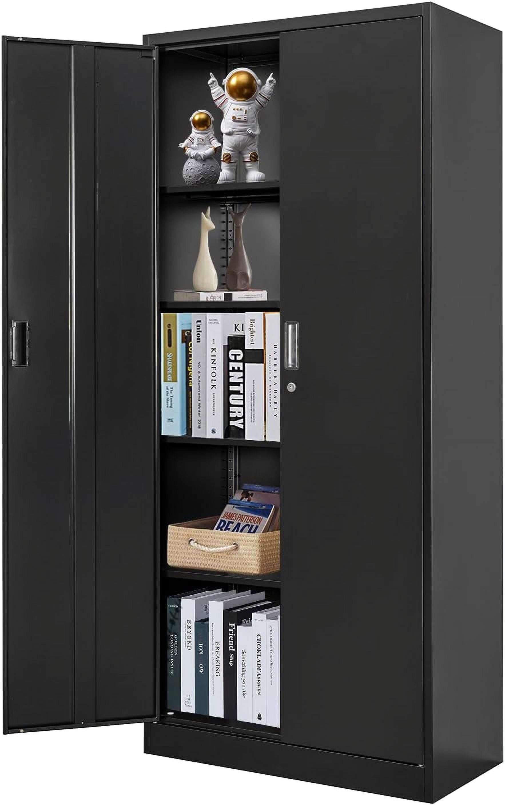 sasyxdc Metal Storage Cabinet with Locking Doors and Shelves 71" Large ...