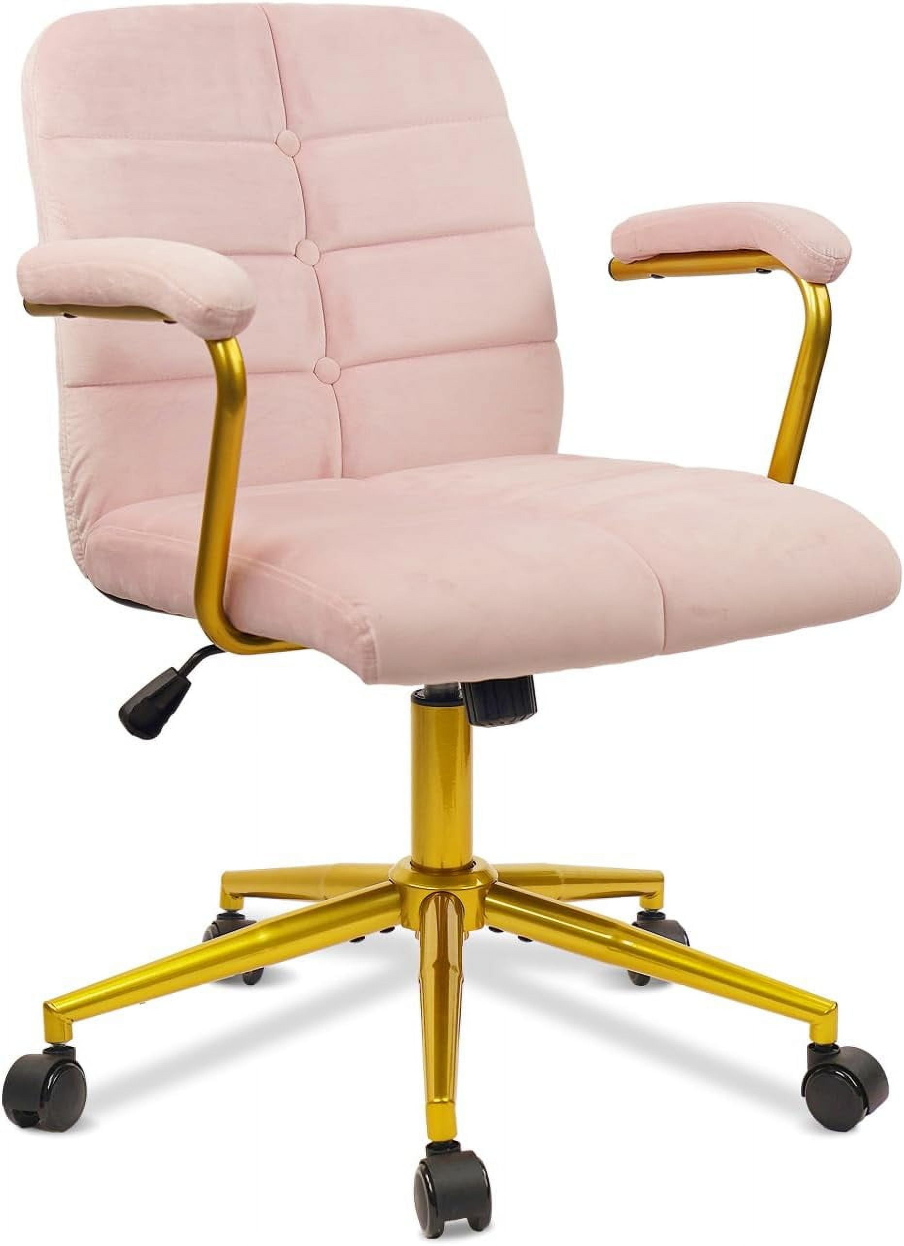 sasyxdc Mid-Back Velvet Chair Makeup Vanity Chair Fabric Computer Task ...