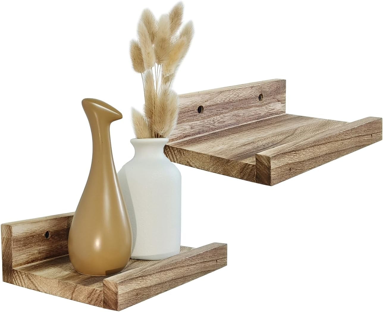 sasyxdc Mini Floating Shelves Small Natural Wooden Display Wall Shelf ...
