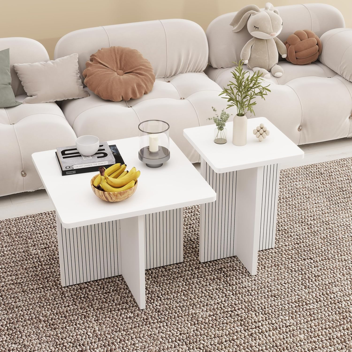 sasyxdc Nesting Tables for Living Room Nesting Coffee Wooden Center ...