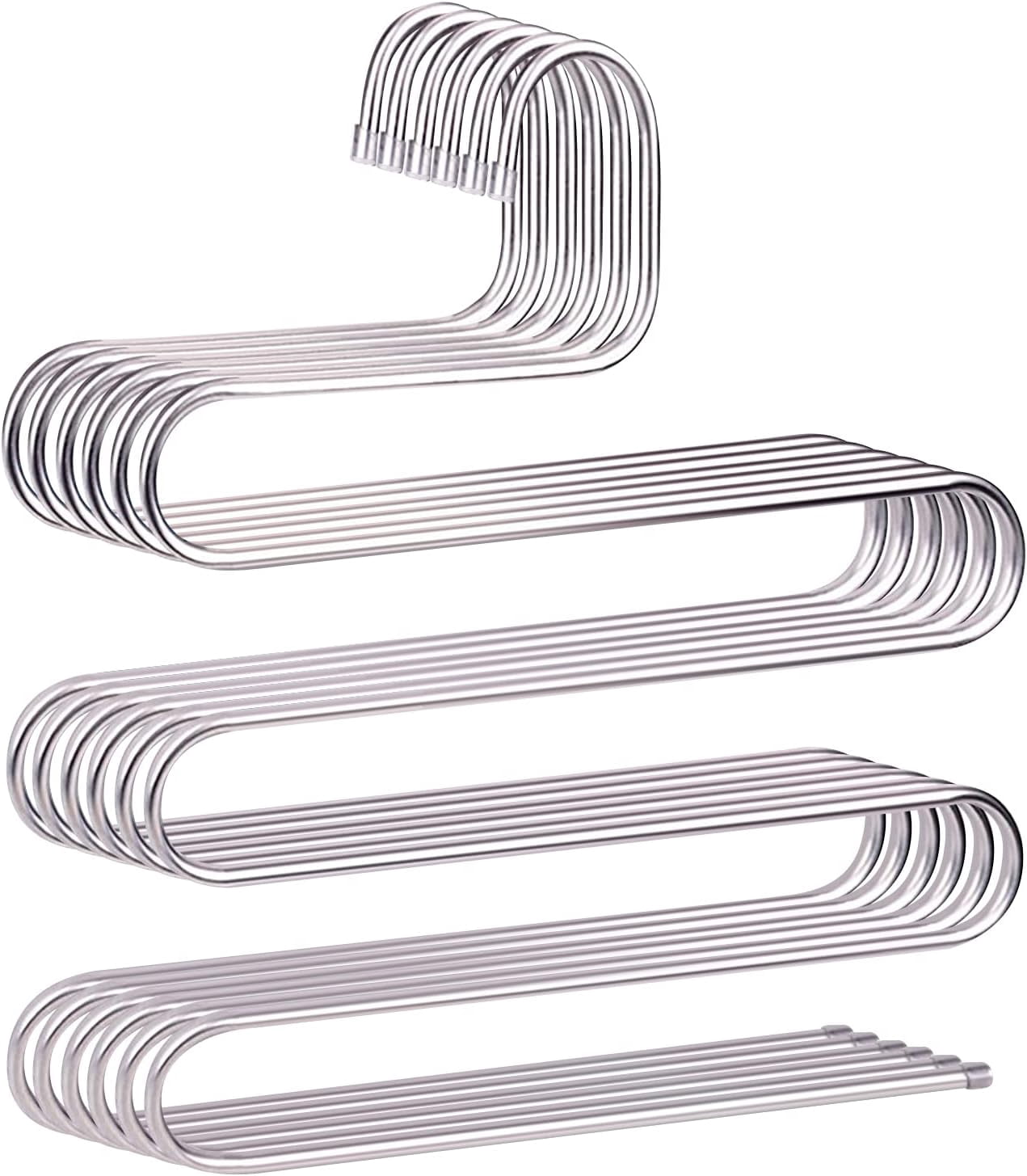 sasyxdc Pants Hangers Non-Slip S-Shape 4 Pack Trousers Hangers ...