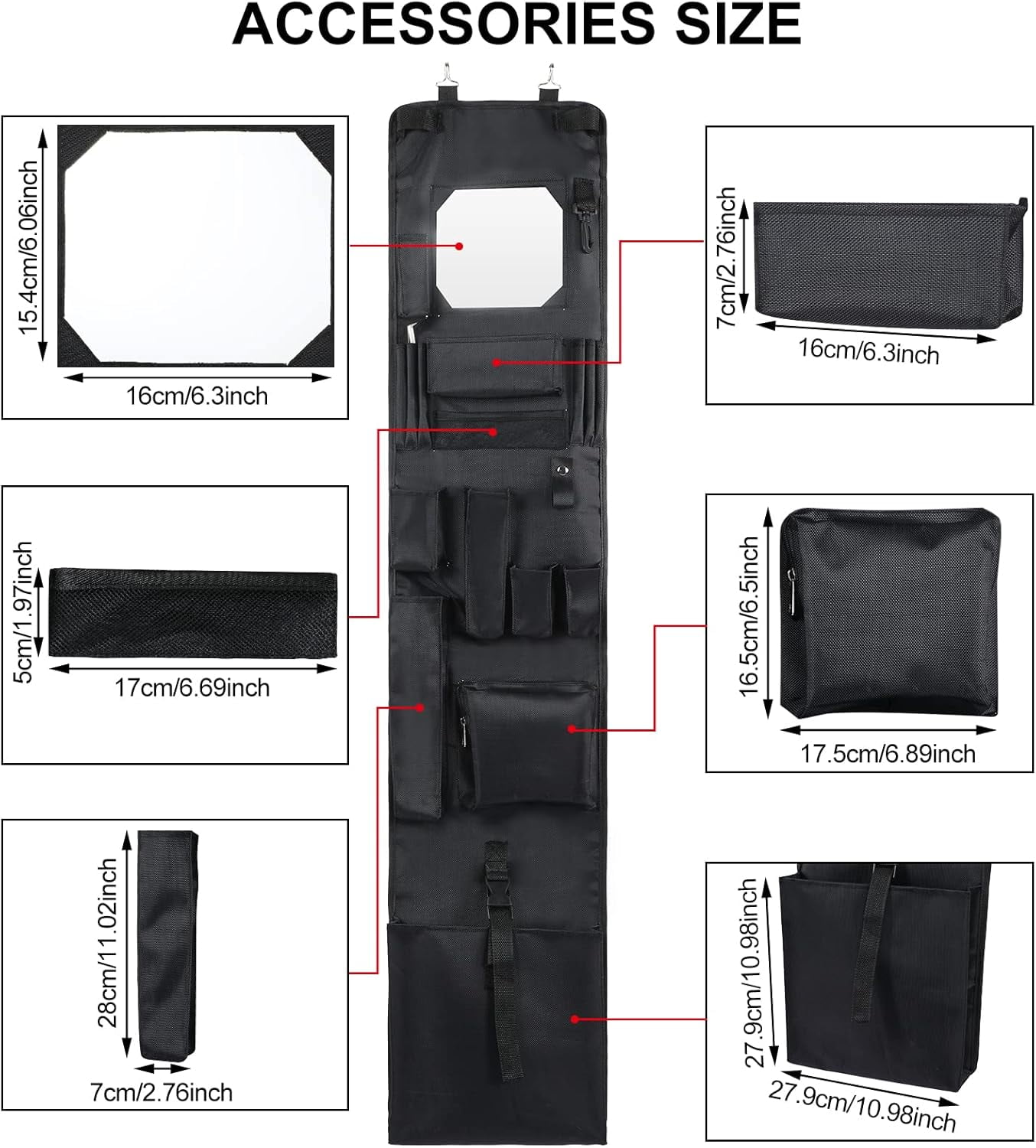sasyxdc Police Style Hanging Closet 52 x 11 Inches Door Organizer ...