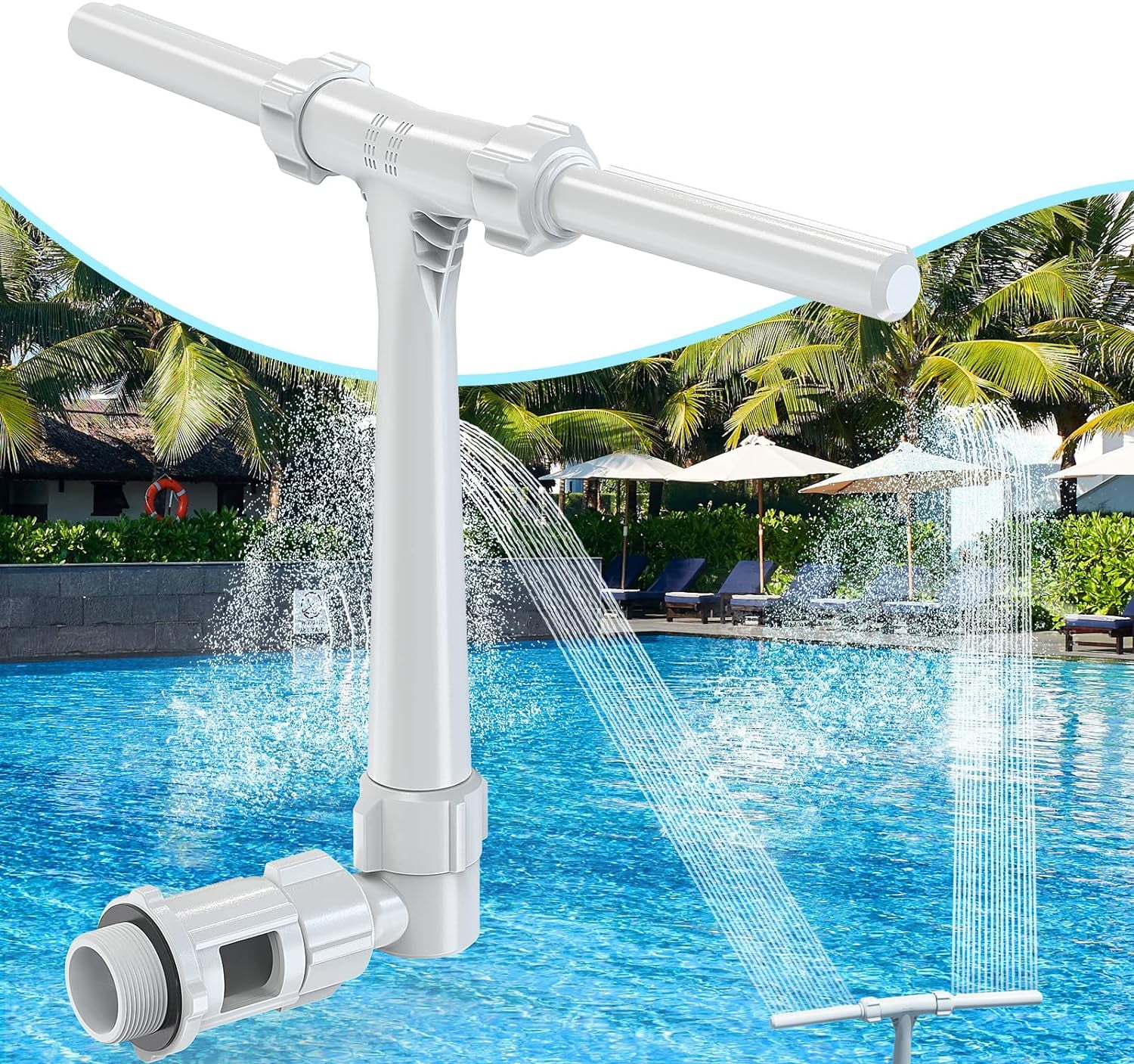 sasyxdc Pool Fountain - Dual Spray Water Fountains for Above Ground ...