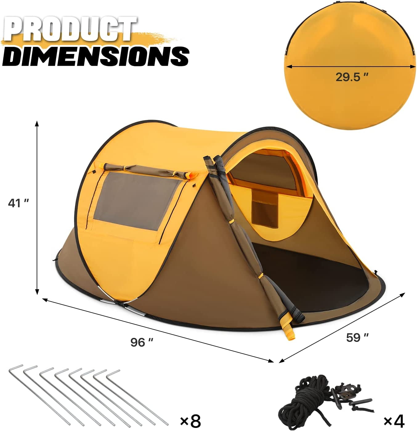 sasyxdc Pop Tent 2 Person for Camping Waterproof Outdoor Easy Set ...