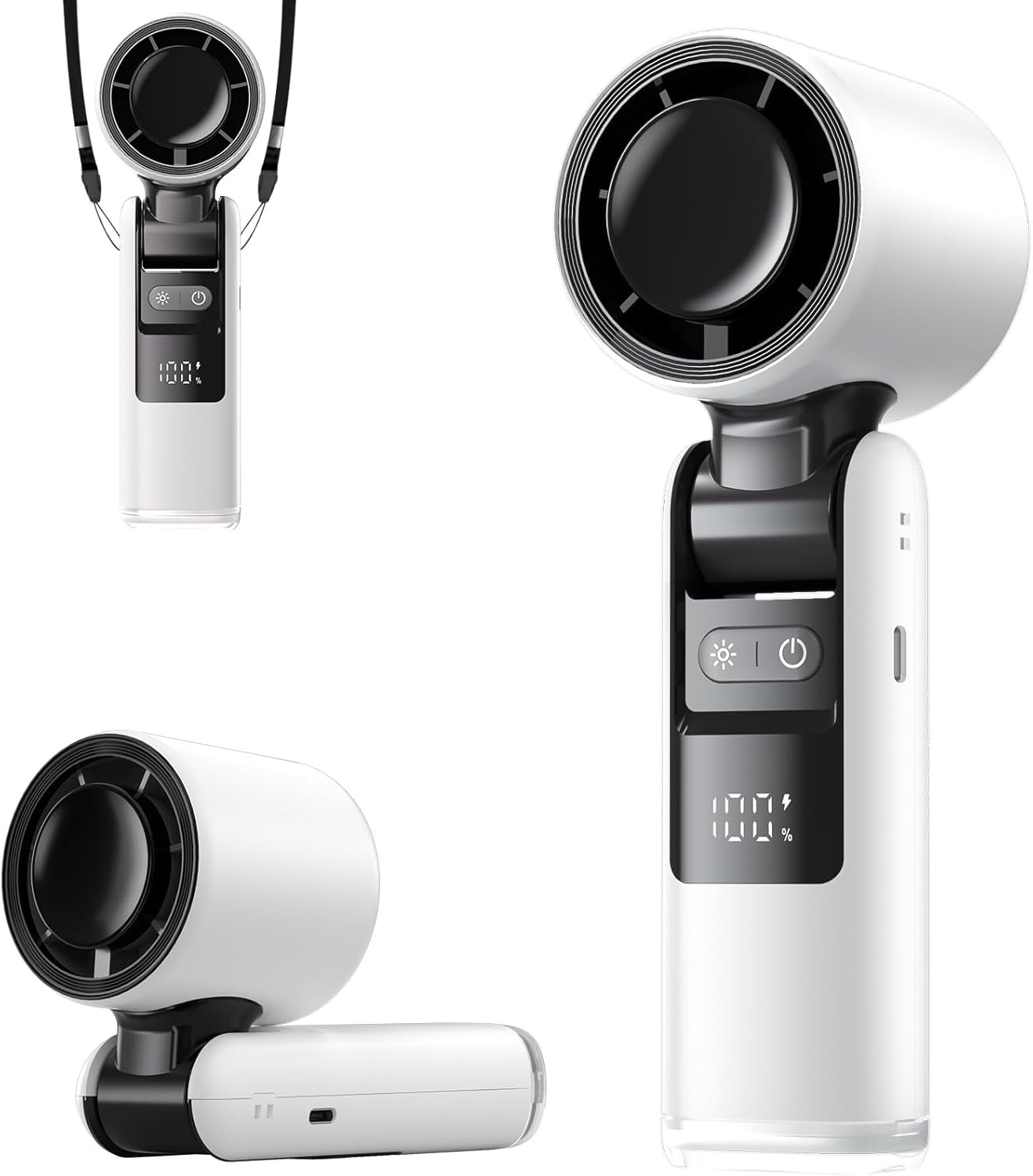 sasyxdc Portable Handheld Fan 3 IN 1 Handheld Turbo Fan 4000mAh Battery ...