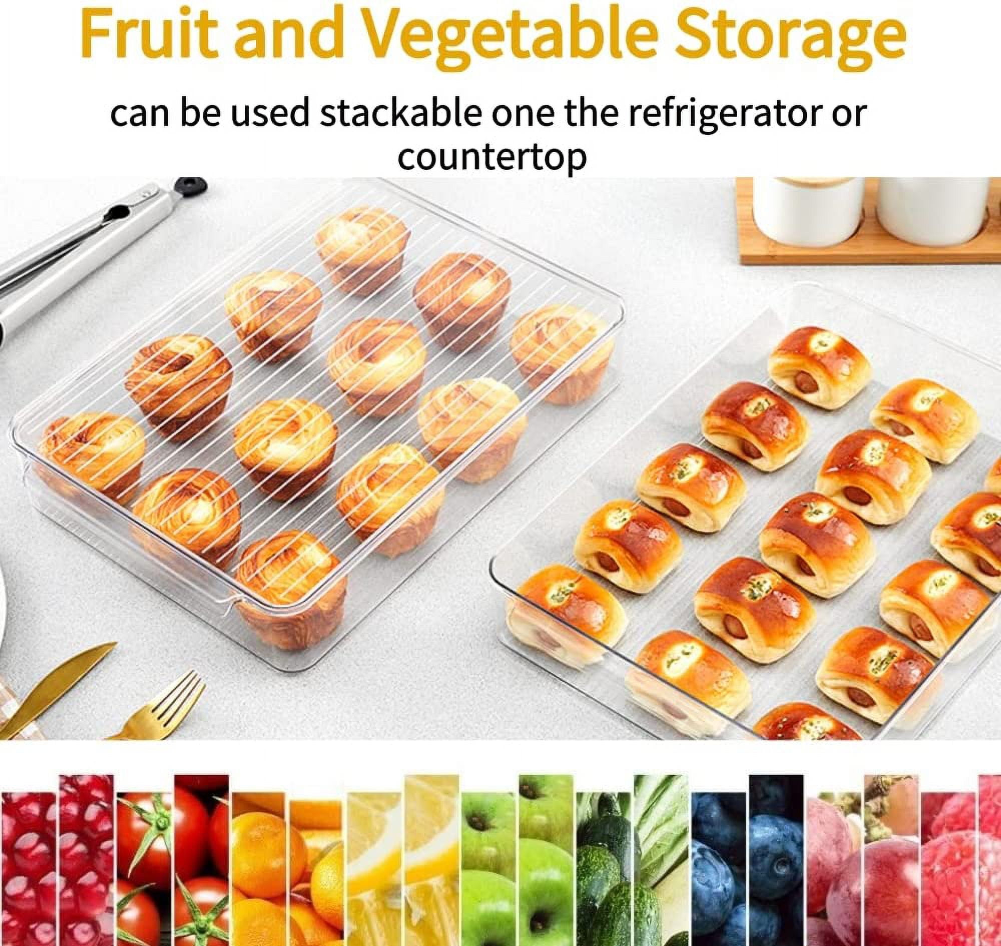 sasyxdc Produce Saver with 2 Piece Fruit Vegetable Storage Container ...
