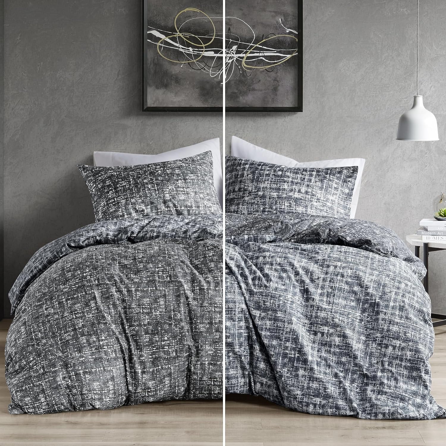 sasyxdc Queen Comforter Set - Grey Bedding for All Season Ultra Soft 3 ...