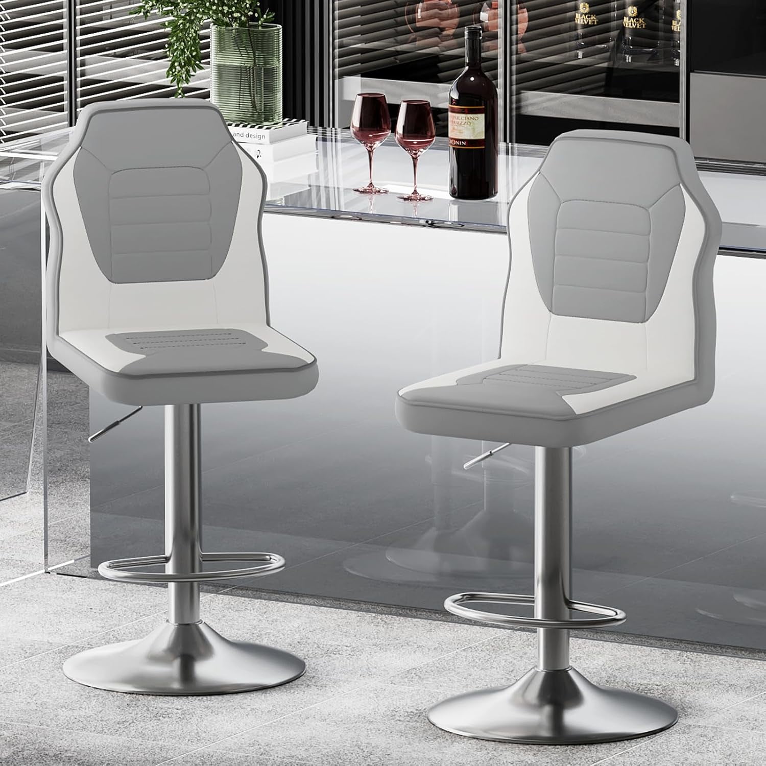 sasyxdc Racing Style Bar Stools Adjustable Counter Height Chairs with ...
