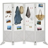 sasyxdc Room Divider Freestanding Gridwall 4 Panel Folding Display ...