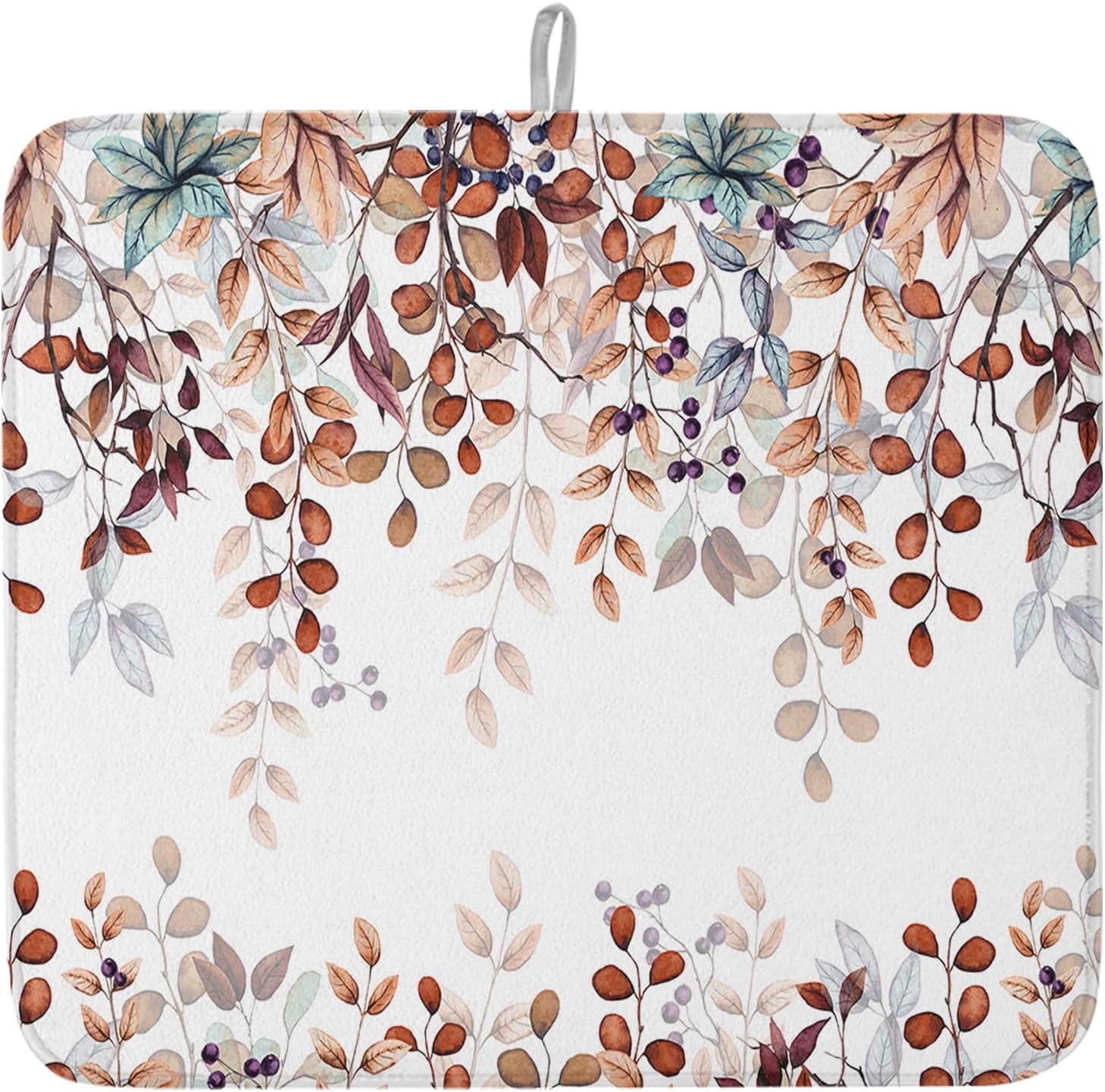 sasyxdc Sage Green Eucalyptus Leaves Dish Drying Mat for Kitchen ...