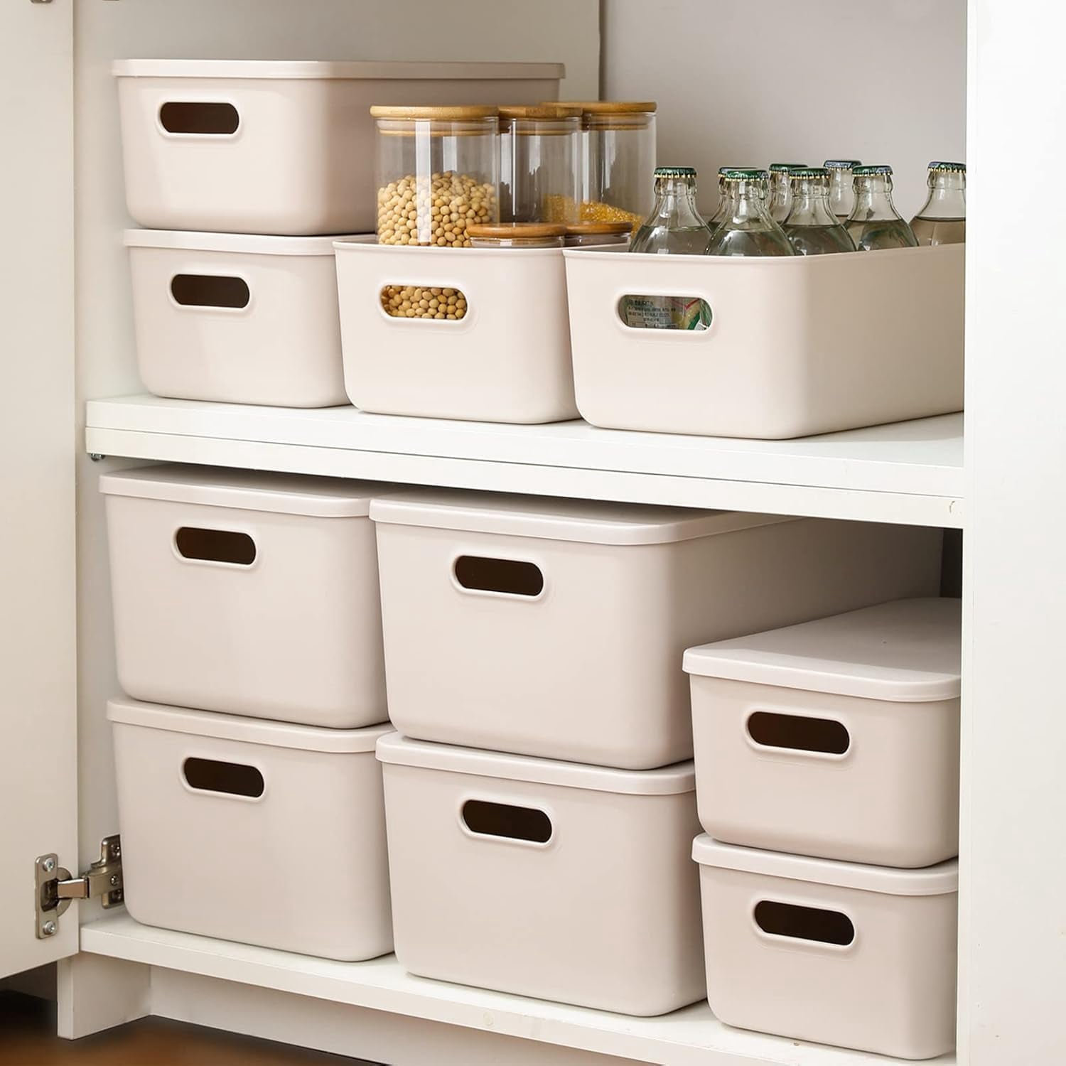 sasyxdc Set Of 3 Plastic Storage Bins Versatile Kitchen Pantry ...