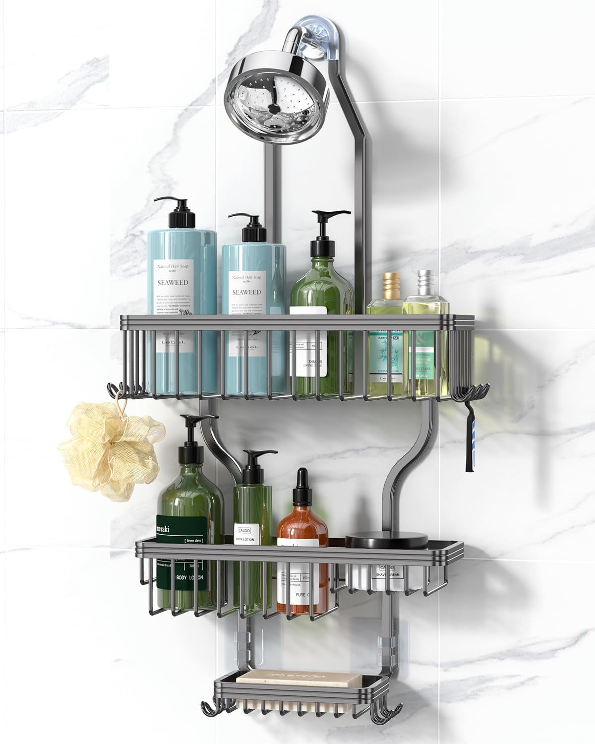 sasyxdc Shower Caddy Hanging - Never Rust Shower Organizer - Aluminum ...