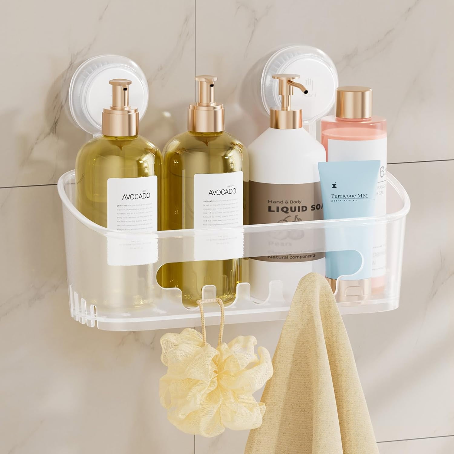 sasyxdc Shower Caddy Suction Cup 2 Pack Heavy Duty Bathroom Organizer ...