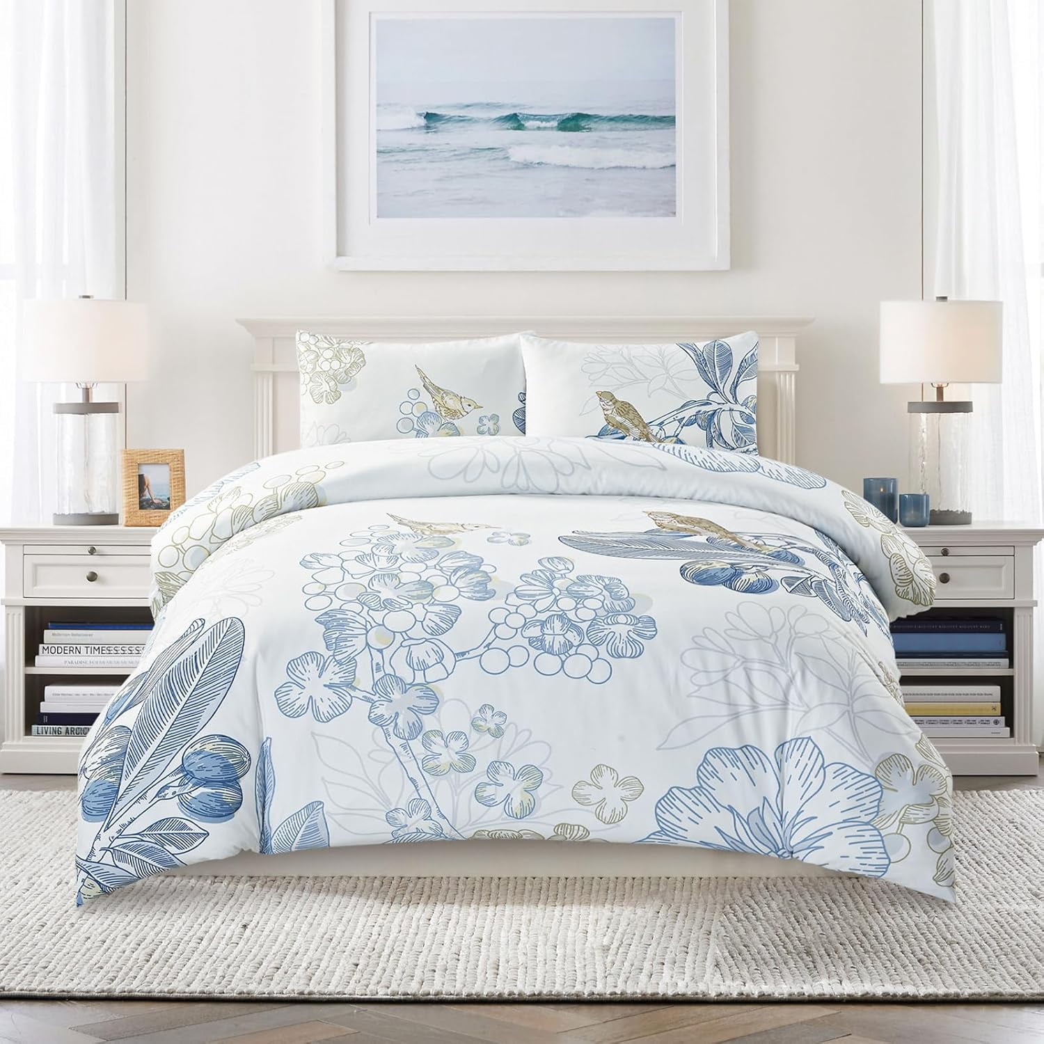 sasyxdc Style Quarters Duvet Cover King Size-3 Pieces Floral Duvet ...