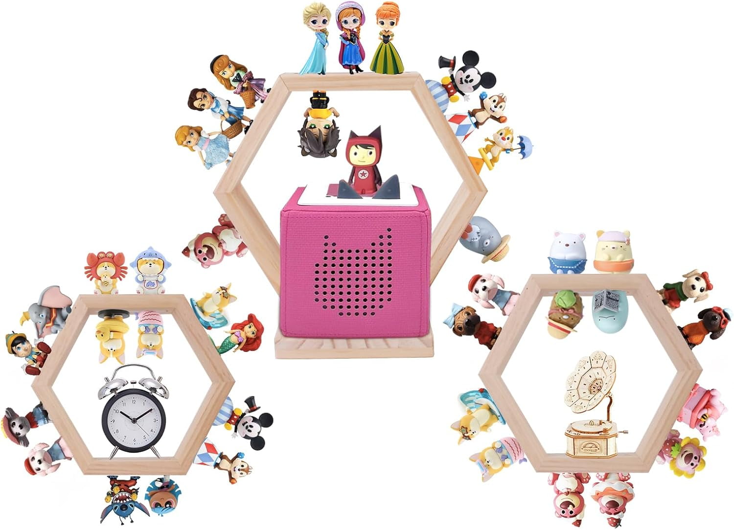 sasyxdc Tonie Shellf Hexagon for Toniebox Starter Tonie Shelf Wall ...