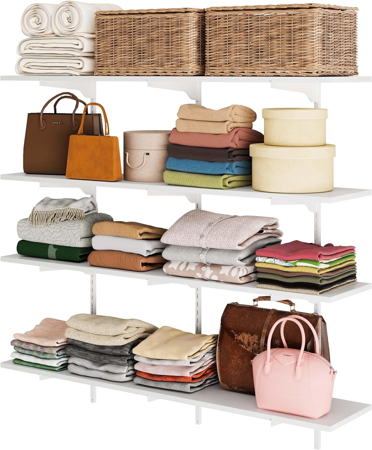 sasyxdc Turin 48"x10" Floating Shelves for Wall Storage Closet Storage ...