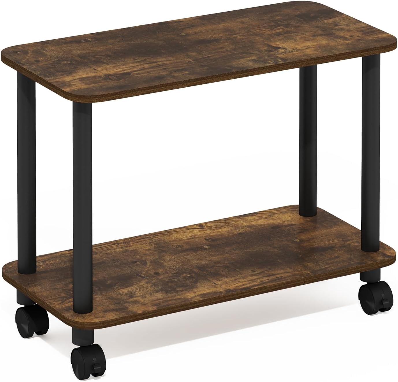 sasyxdc Turn-N-Tube Modern Oval End Table Side Table with Casters Amber ...