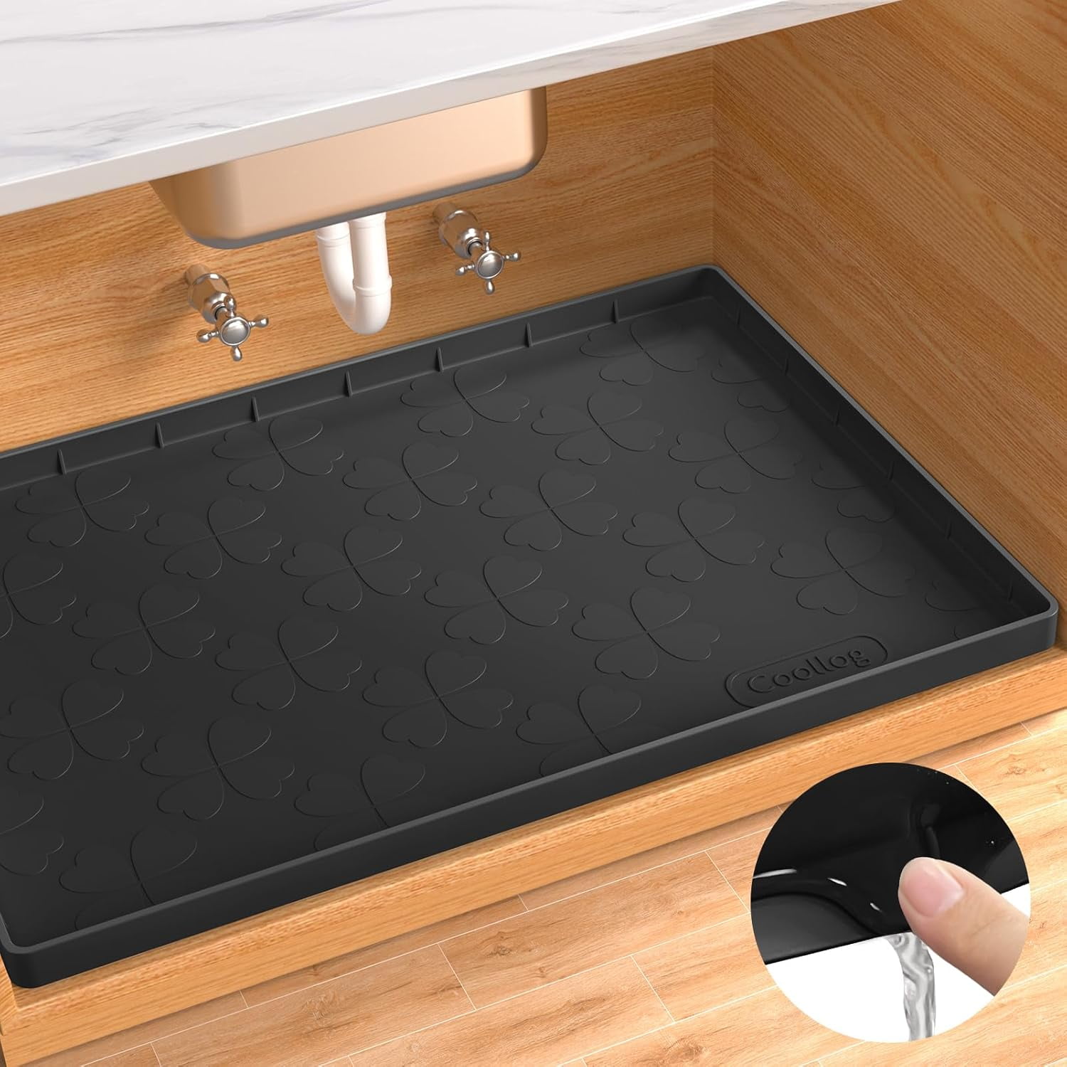 sasyxdc Waterproof Under Sink Mat 22\u201Dx 19\u201D Cabinet Liner for ...
