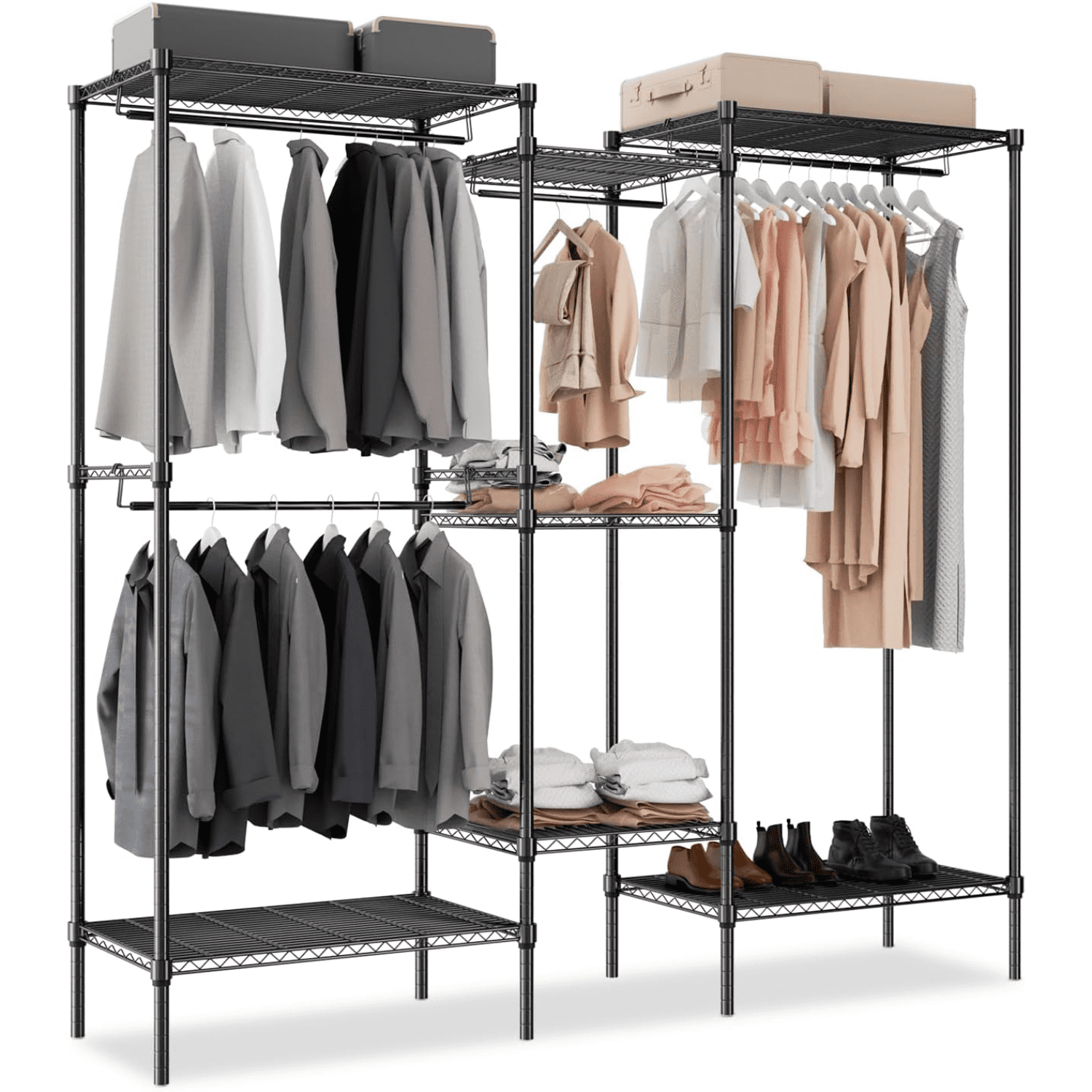 sasyxdc Wire Garment Heavy Duty 73 Inch Clothing with Adjustable ...