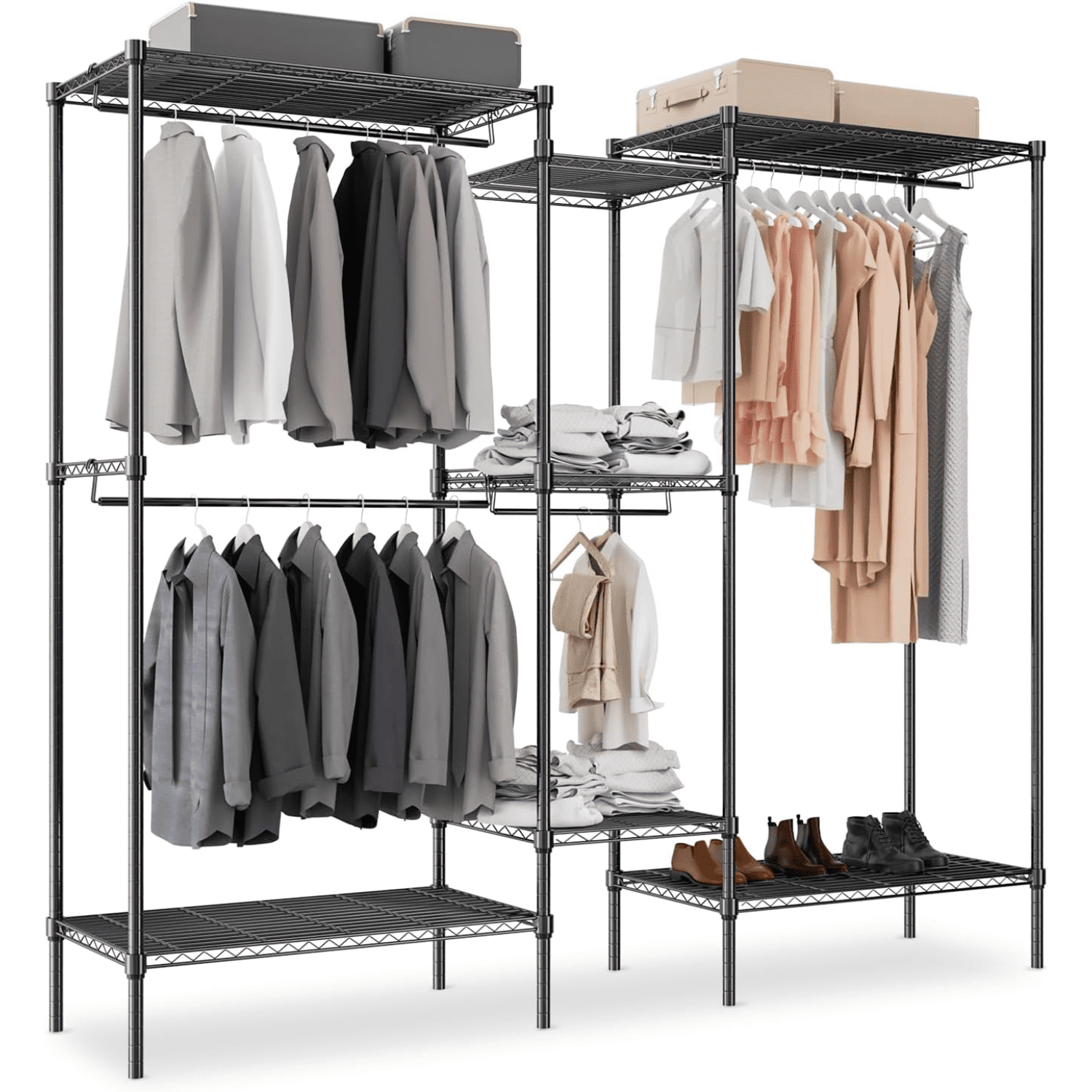 sasyxdc Wire Garment Heavy Duty 73 Inch Clothing with Adjustable ...