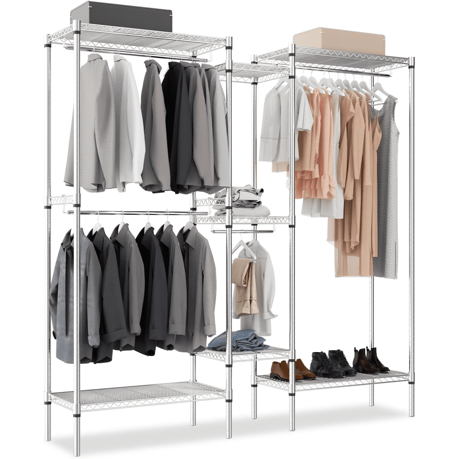 SASYXDC Wire Garment Heavy Duty 73 Inch Clothing with Adjustable ...