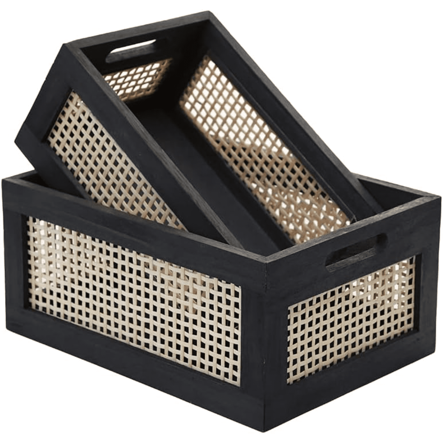 sasyxdc Wood Storage Baskets Rattan Storage Baskets Desk Office Drawer ...