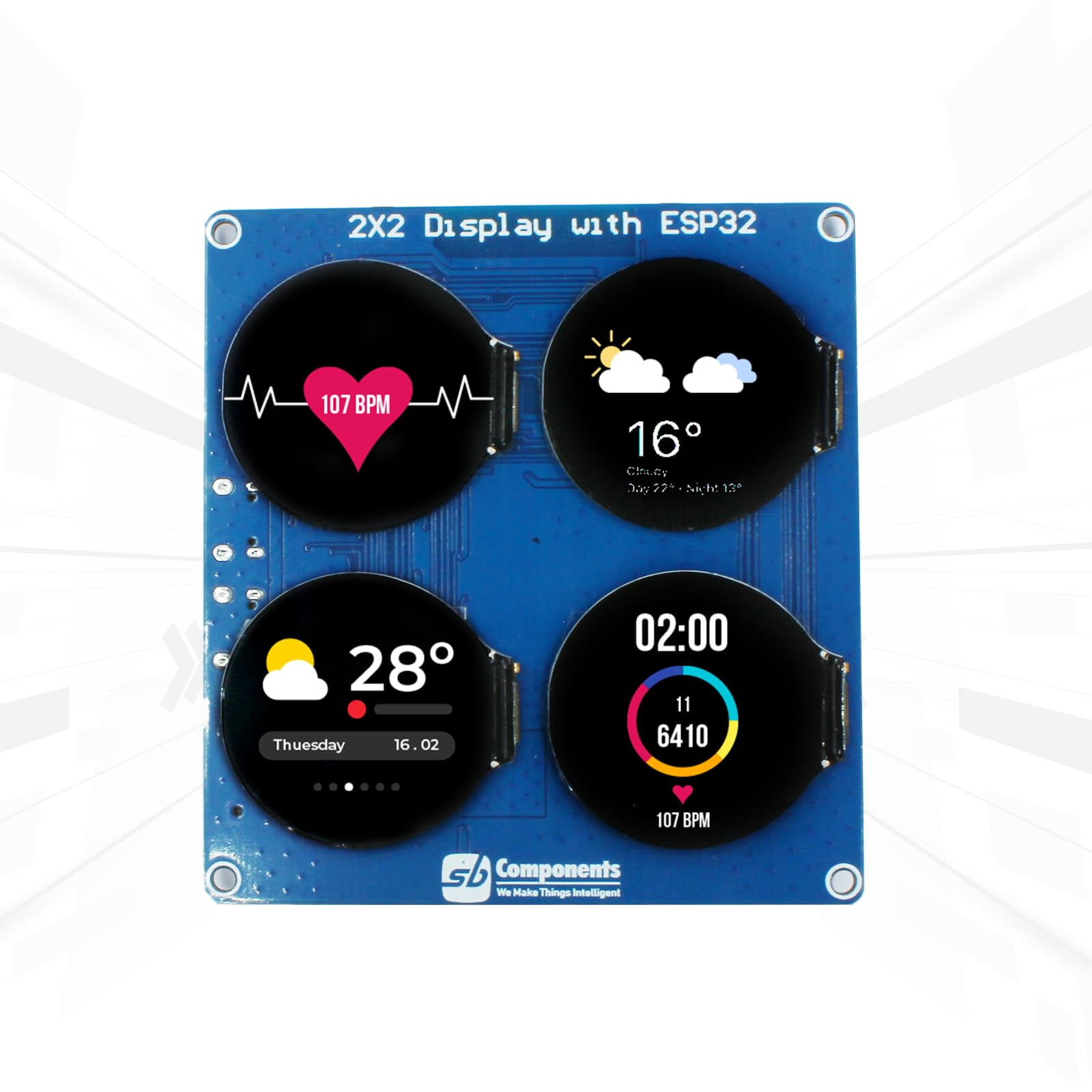 sb ESP32-S3 1.28inch Touch Display Development Board, 240×240 Pixels, 262K Color, Compact Size ...