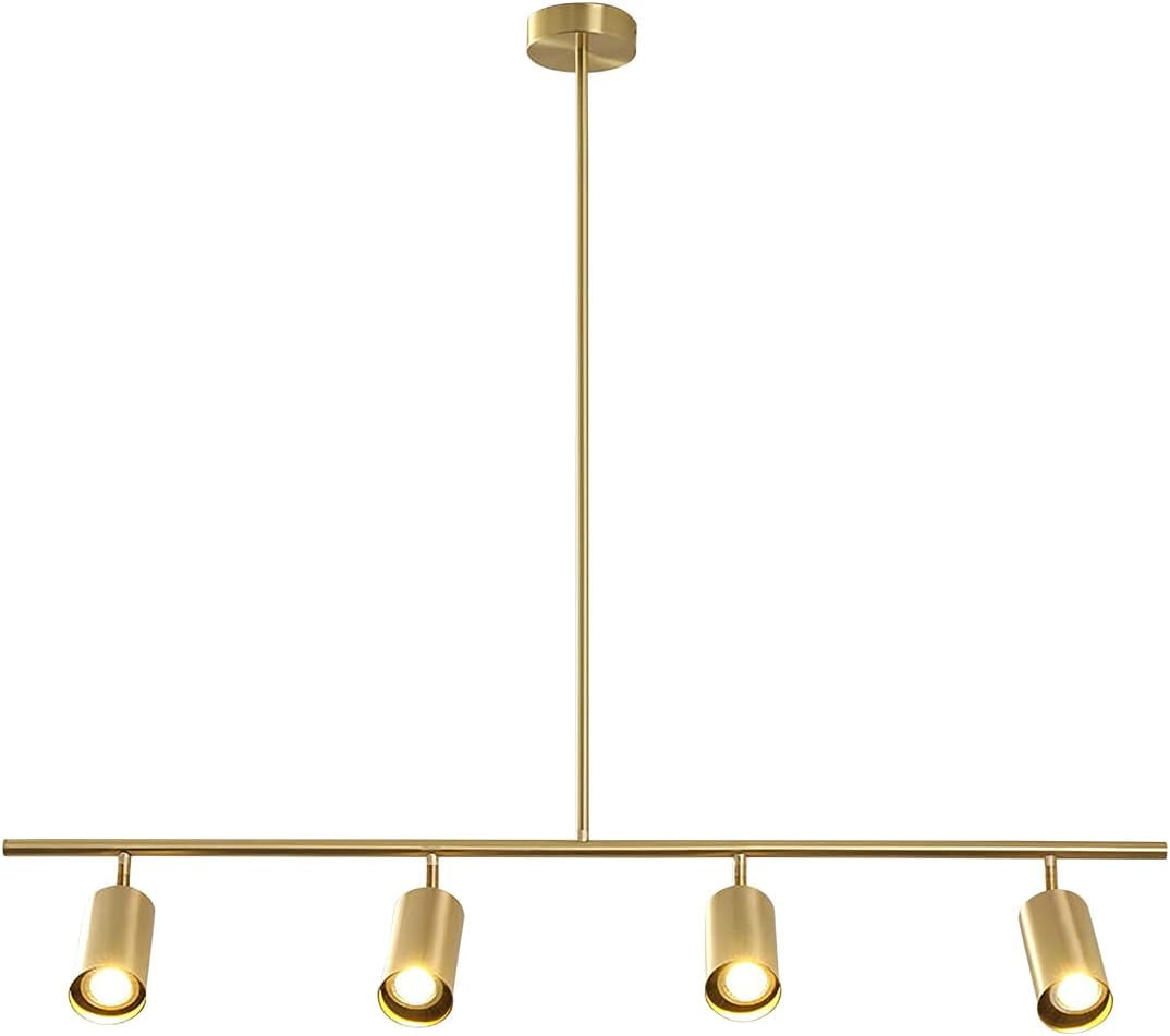 sbgunmni Brass Gold 5-Light Track Lighting Pendant Mid Century Modern ...
