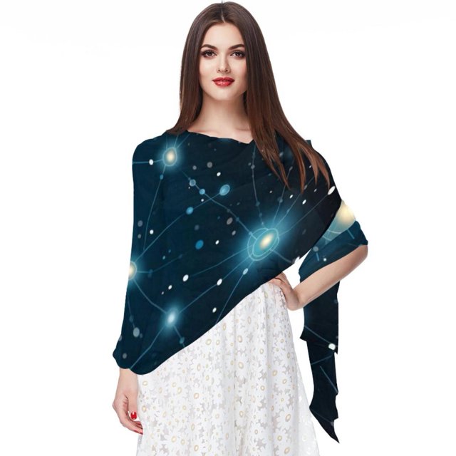 Cancer Constellation Translucent Chiffon Yarn Silk Scarf - Light ...