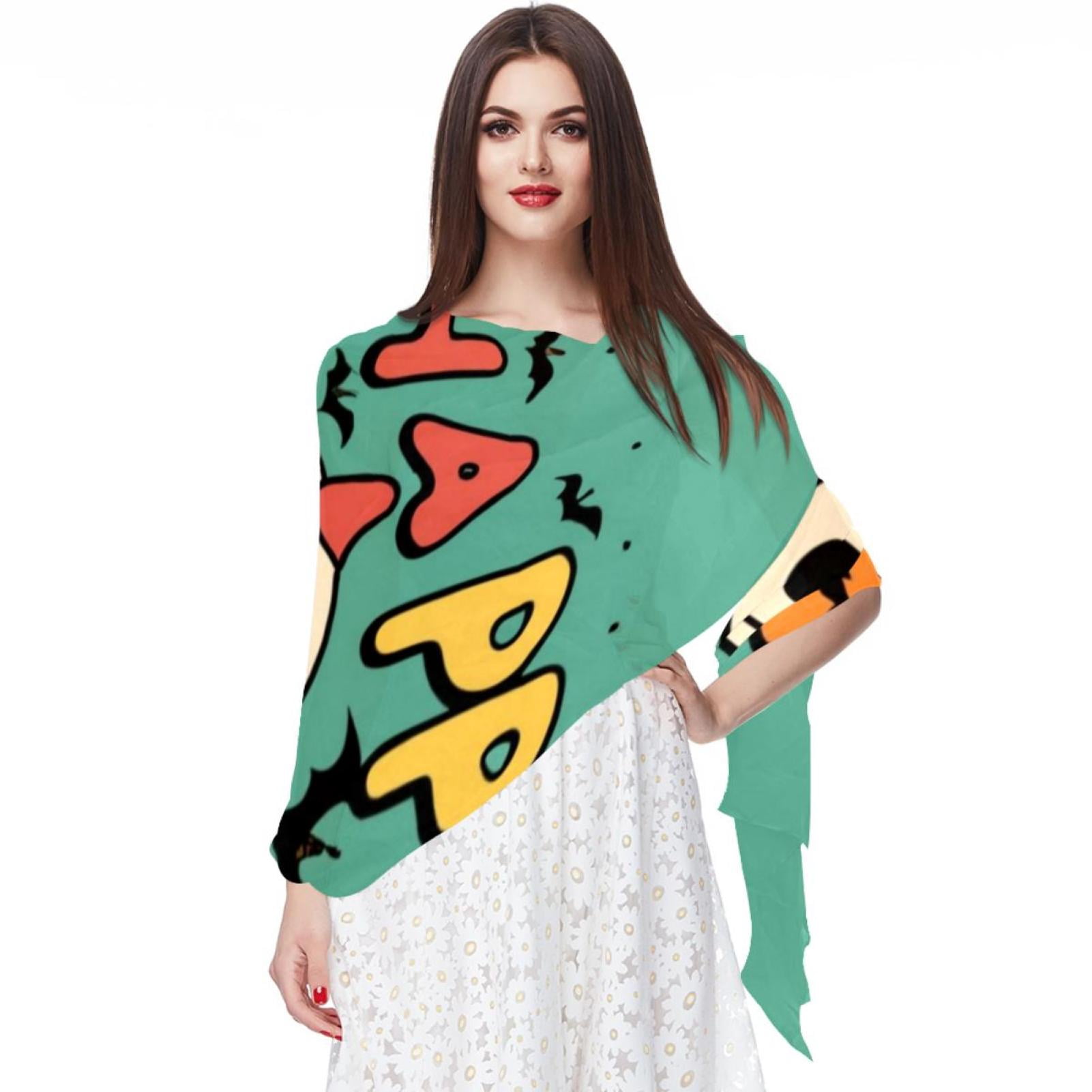 Halloween Font Light and Breathable Chiffon Yarn Silk Scarf ...