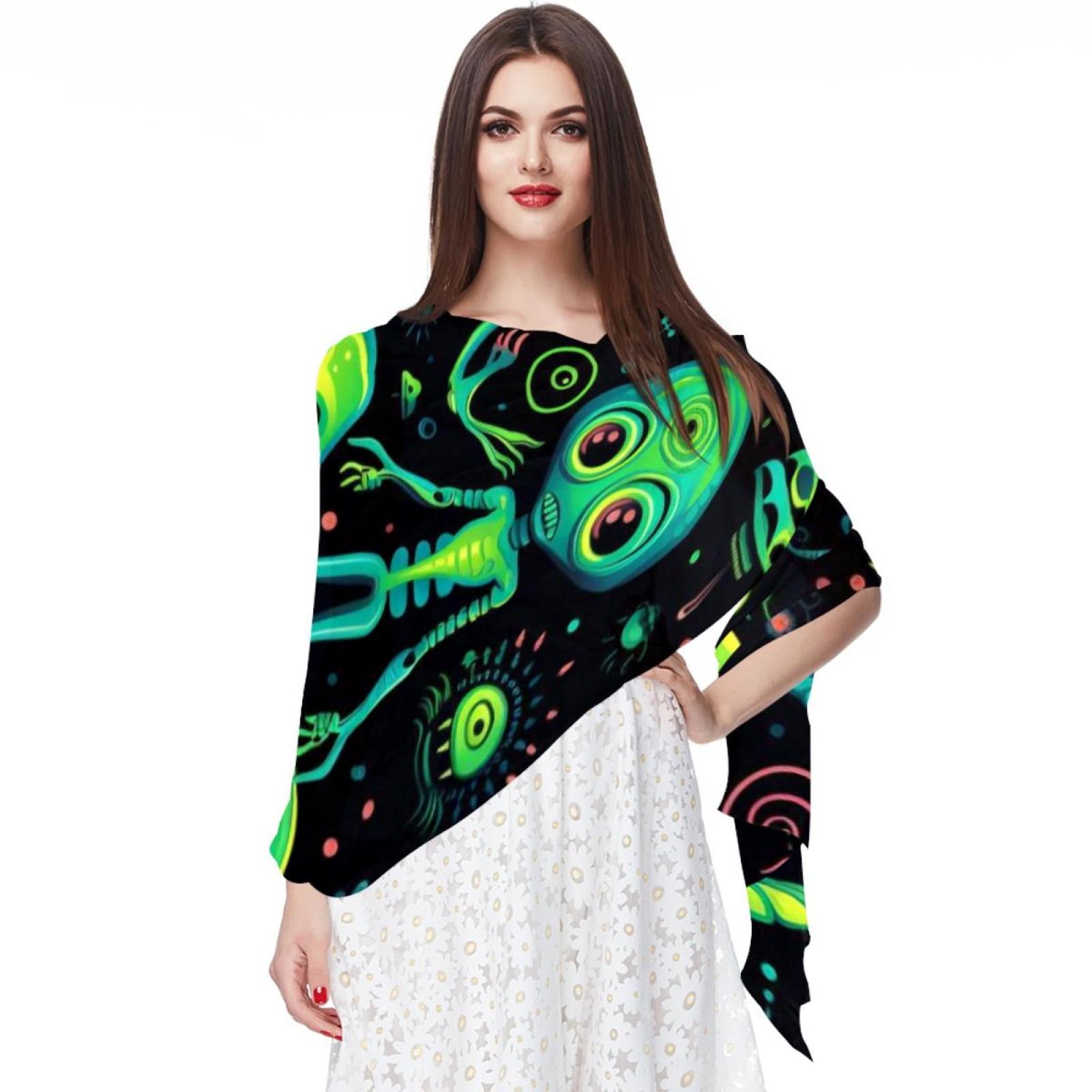 Alien Translucent Chiffon Yarn Silk Scarf - Lightweight and Breathable ...