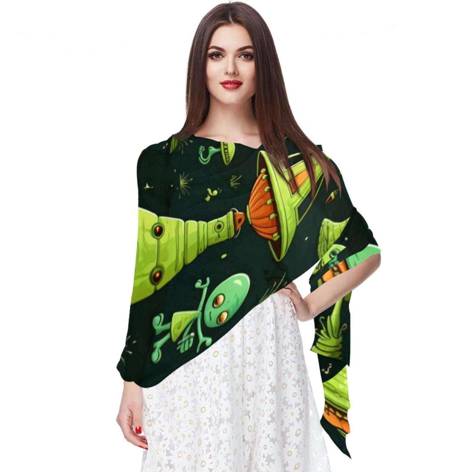 Alien Translucent Chiffon Yarn Silk Scarf - Light Breathable Material ...