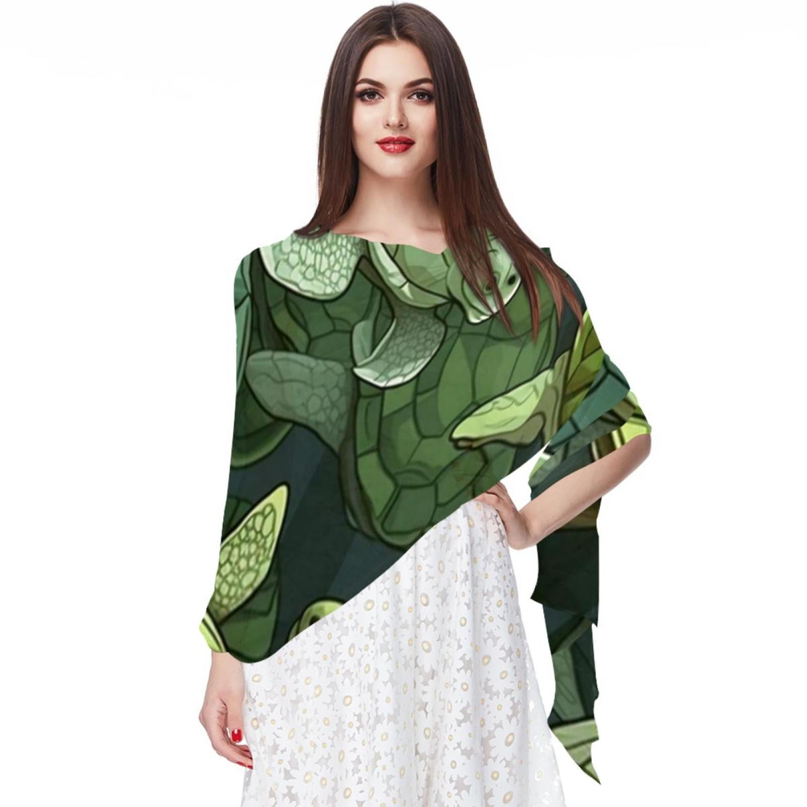 Turtle Seamless Chiffon Head Scarf for Women - Translucent, Light ...