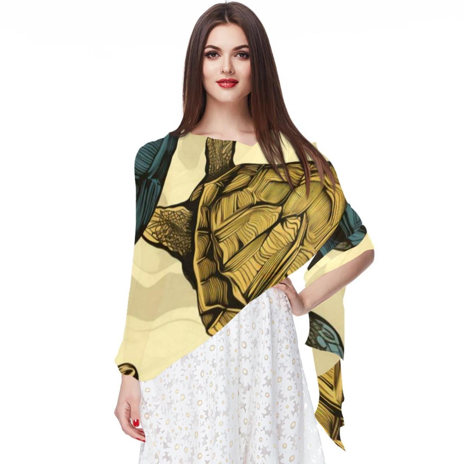 Turtle Seamless Beautiful Translucent Chiffon Yarn Hair Scarf 180*73 ...