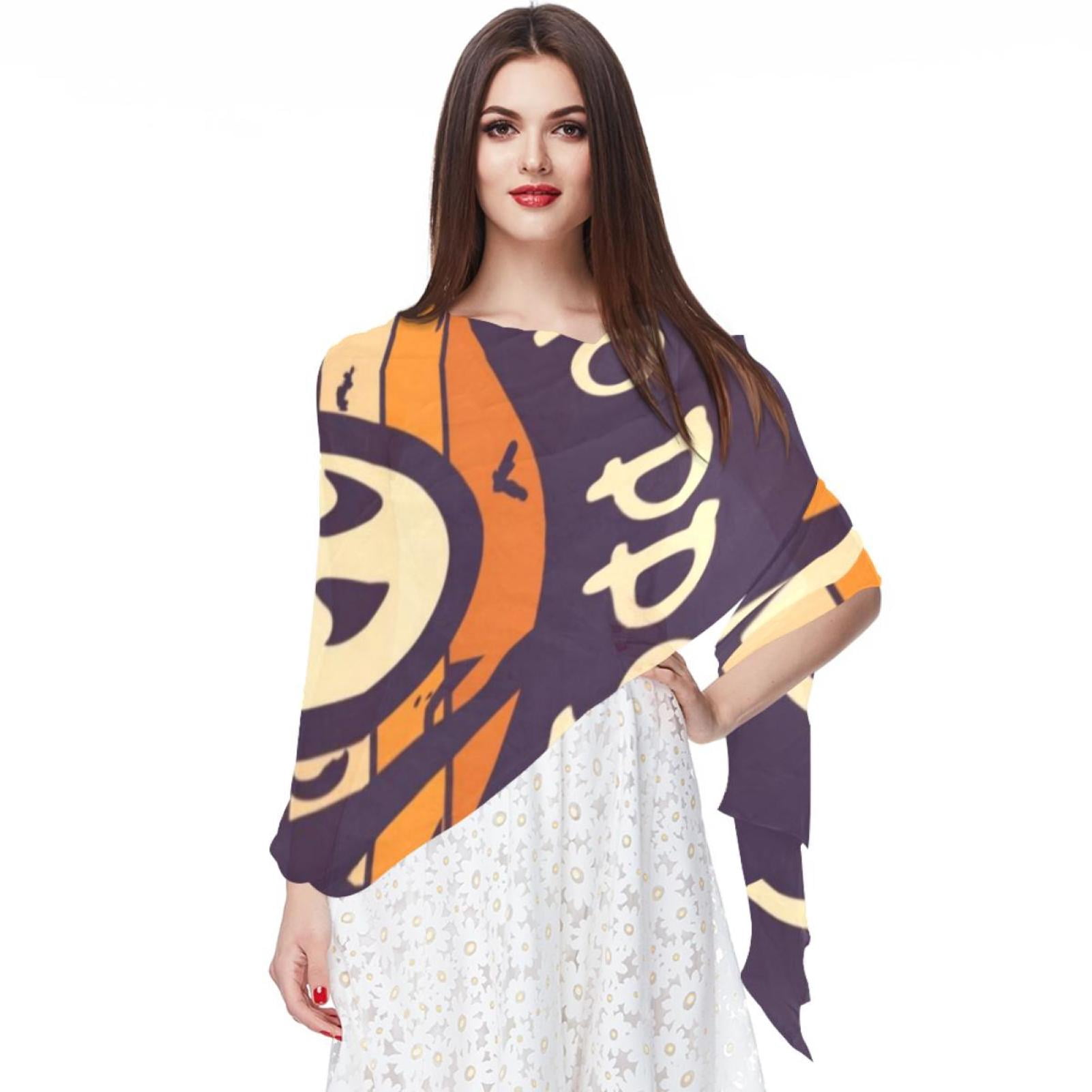 Halloween Font Light and Breathable Chiffon Yarn Silk scarf for Women ...