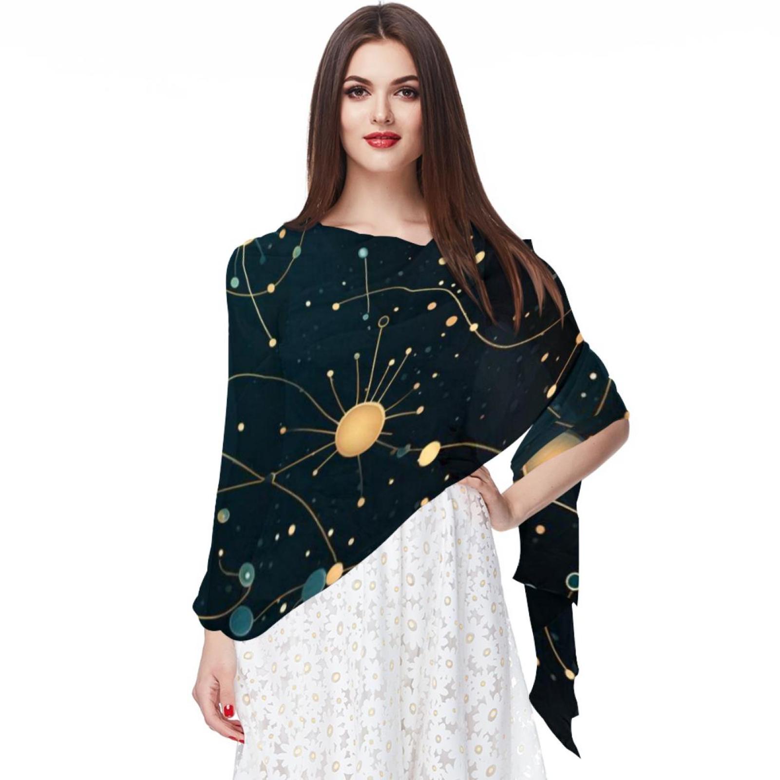 Cancer Constellation Elegant Translucent Chiffon Silk Scarf for Women ...