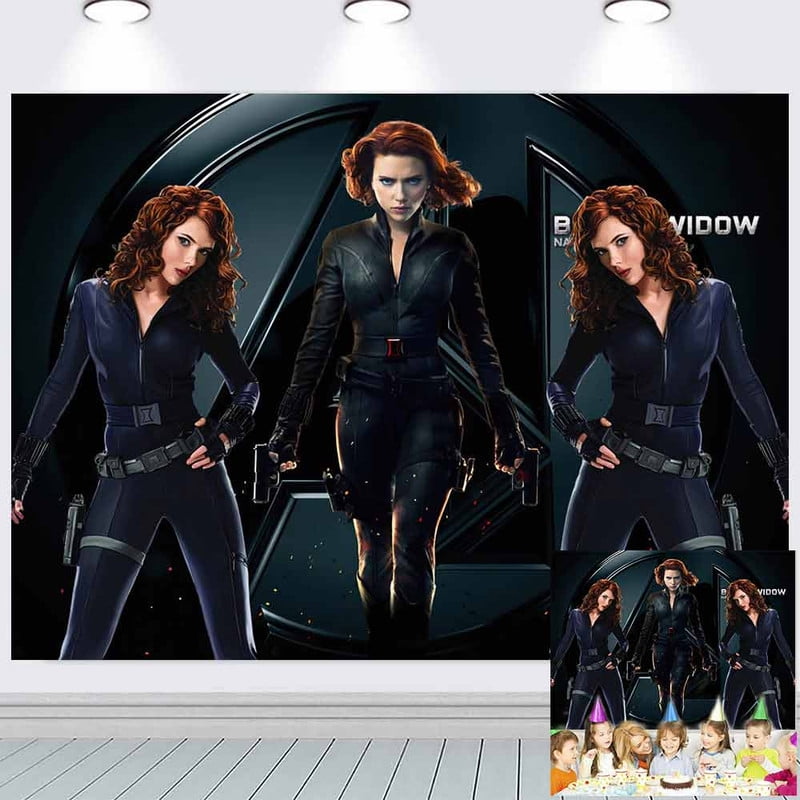 scarlett johansson Black Widow Backdrop Banner Party Supplies Poster ...